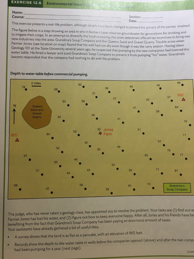 Solved EXERCISE 12.6 Environmental Issue t Name: Course: | Chegg.com