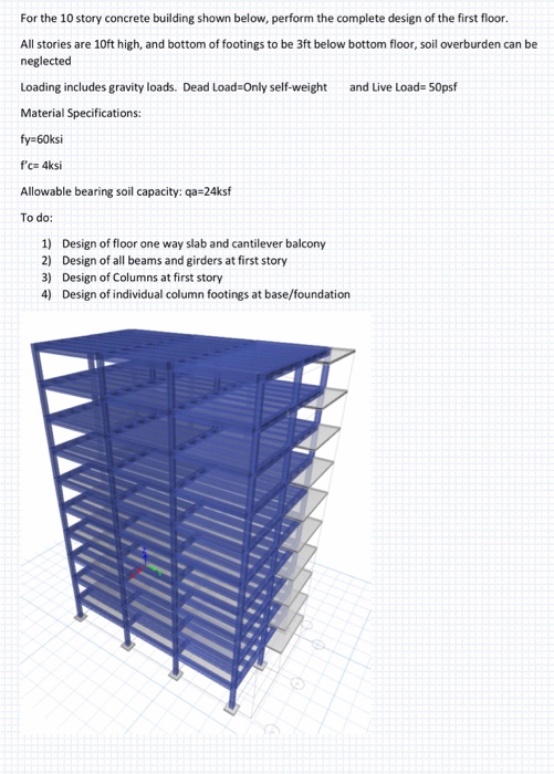 Solved For the 10 story concrete building shown below, | Chegg.com