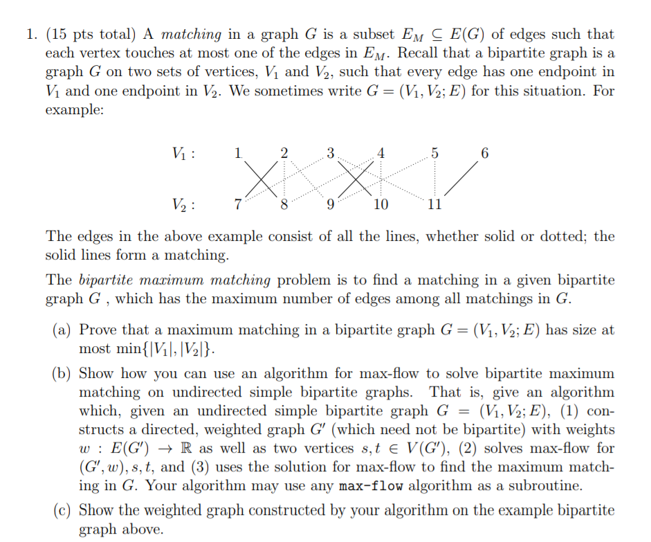 1 15 Pts Total A Matching In A Graph G Is A Subset Chegg 1-15-pts-total-a-matching-in-a-graph-g-is-a-subset-chegg