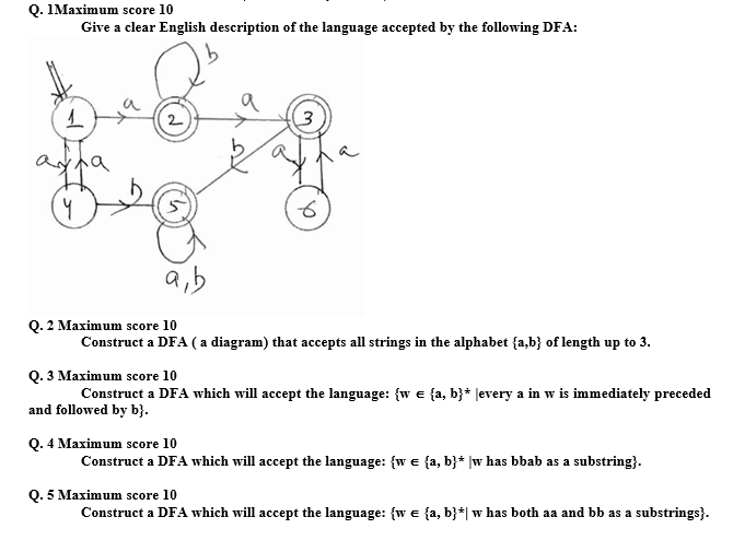 Solved Q. IMaximum score 10 Give a clear English description | Chegg.com