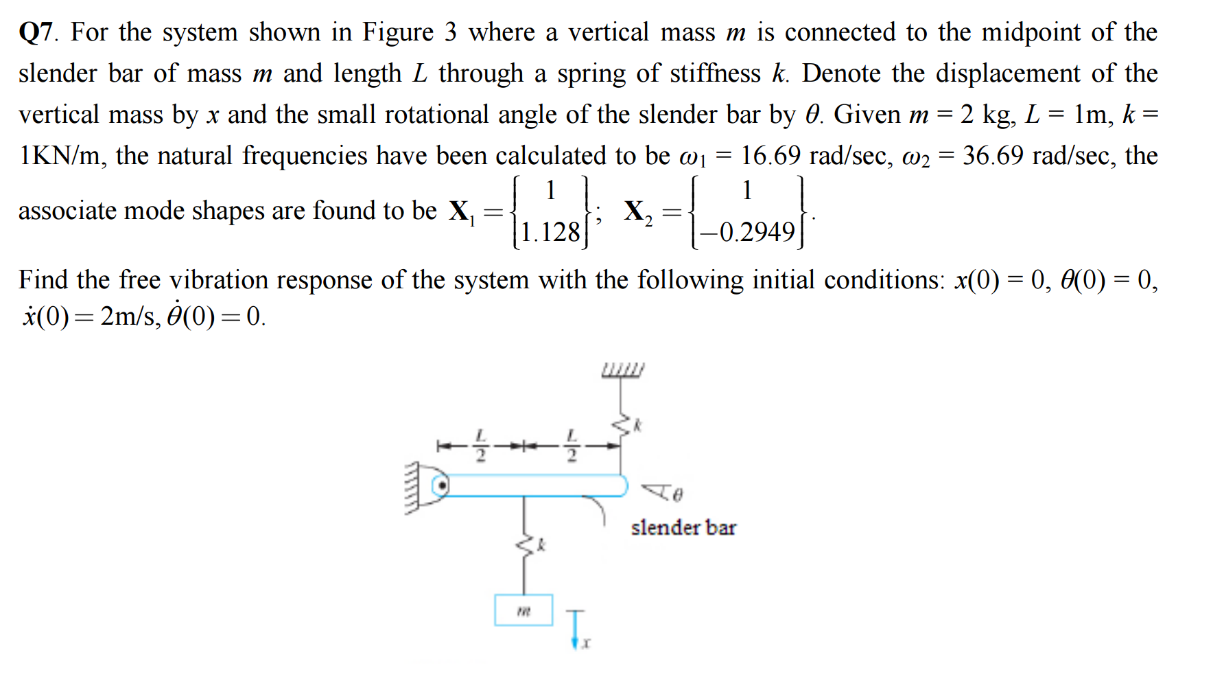 For the system in Q7, calculate its steady state | Chegg.com