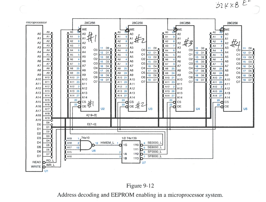 Using the 32kx8 EEProm in the second picture, how | Chegg.com