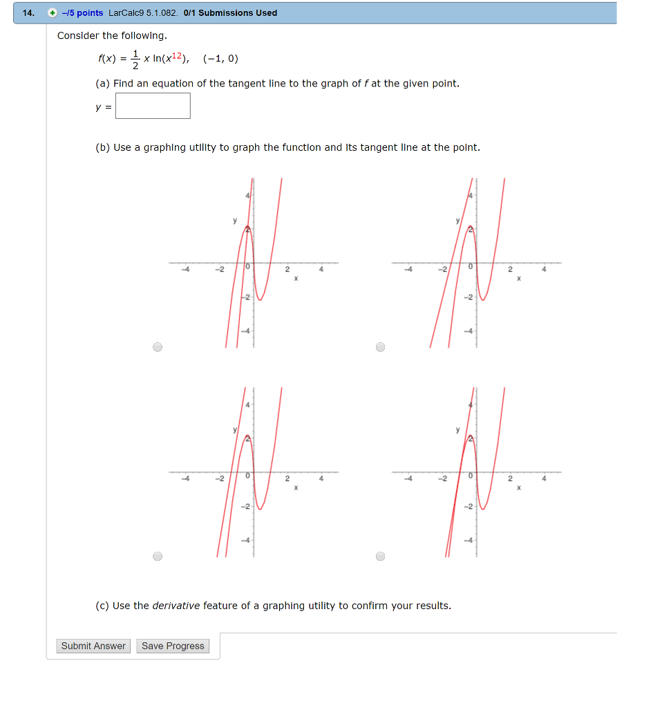 Solved Consider the following. f(x) = 1/2 x ln(x^12), (-1, | Chegg.com