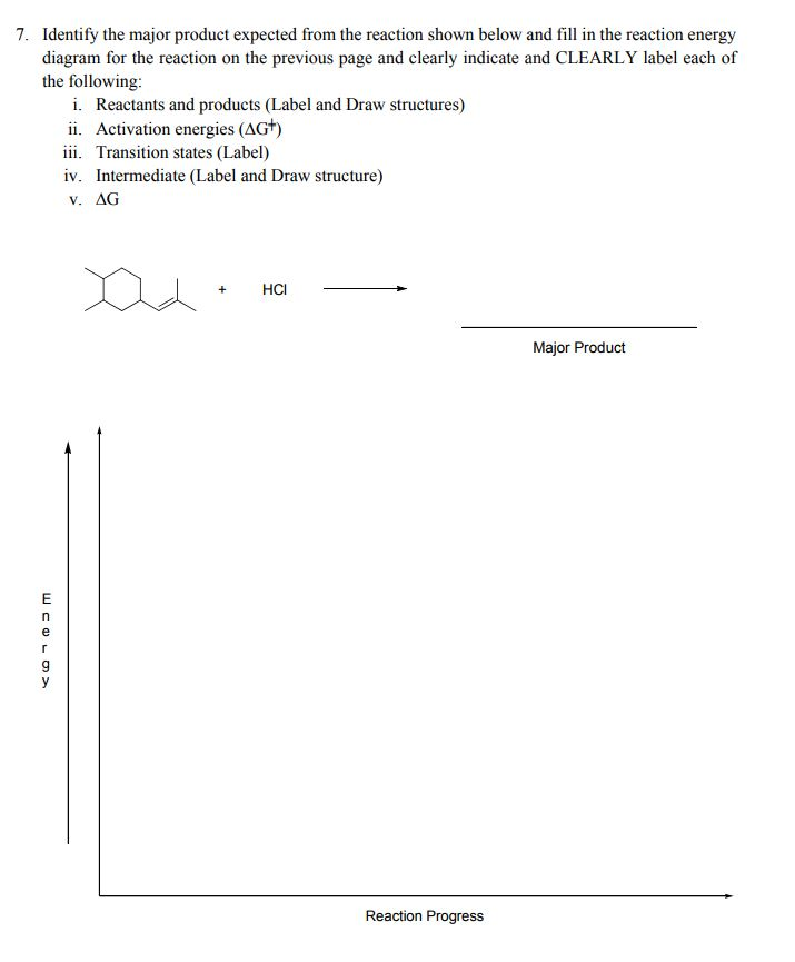 Solved 7. Identify the major product expected from the | Chegg.com