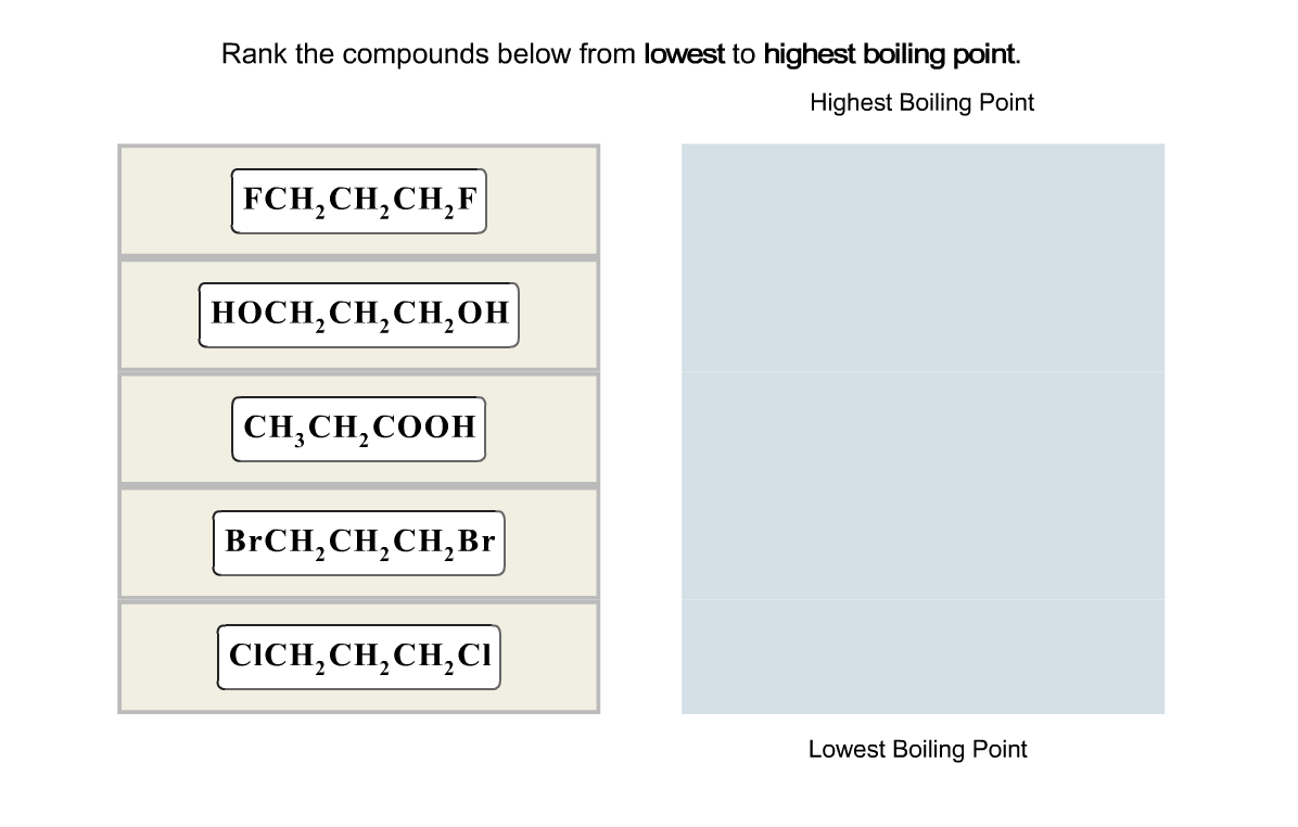 Solved Rank the compounds below from lowest to highest | Chegg.com