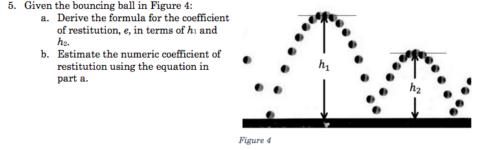 Solved 5. Given the bouncing ball in Figure 4: a. Derive the | Chegg.com