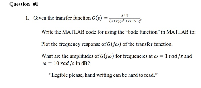 Solved Given the transfer function G(s) = s + 3 / (s + | Chegg.com