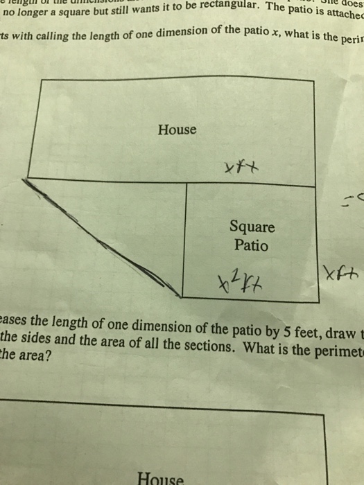 Solved Emma wants to start with a square patio and | Chegg.com