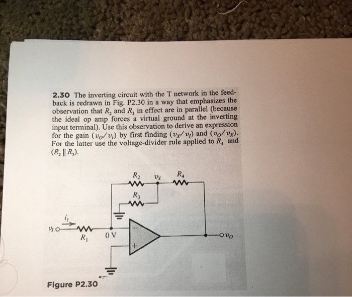 Solved The inverting circuit with the T network in the | Chegg.com