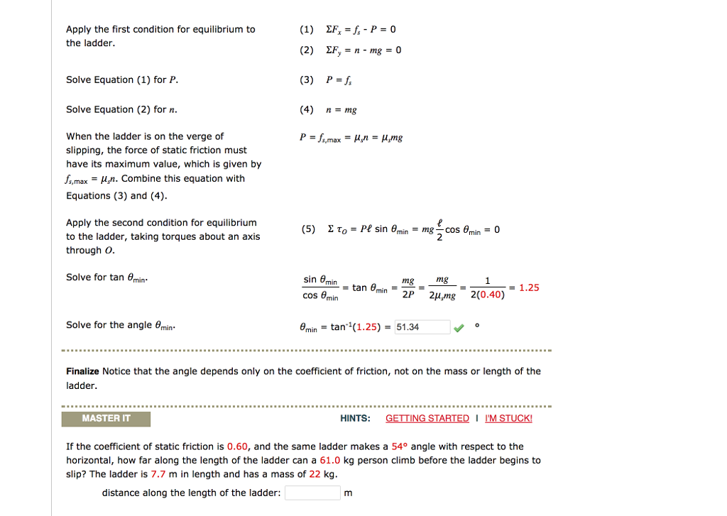 Solved Apply the first condition for equilibrium to the | Chegg.com