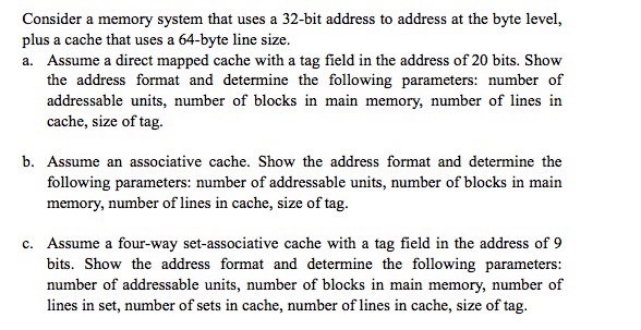 Consider a memory system that uses a 32-bit address | Chegg.com