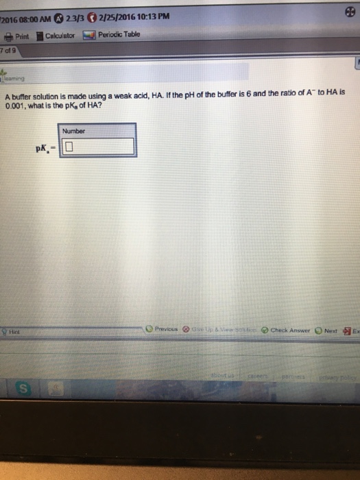 Solved A buffer solution is made using a weak acid, HA. If | Chegg.com