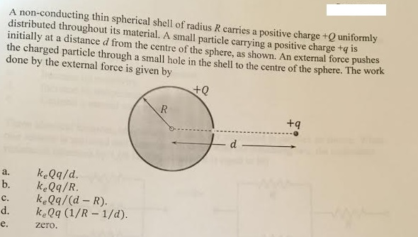 Solved A non-conducting thin spherical shell of radius R | Chegg.com