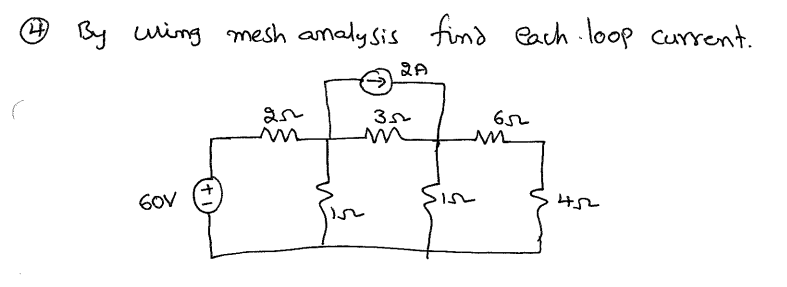 Solved By using mesh analysis find each loop current. | Chegg.com
