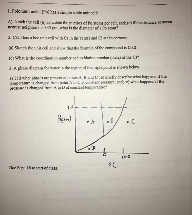 Solved Polonium metal (Po) has a simple cubic unit cell: A) | Chegg.com
