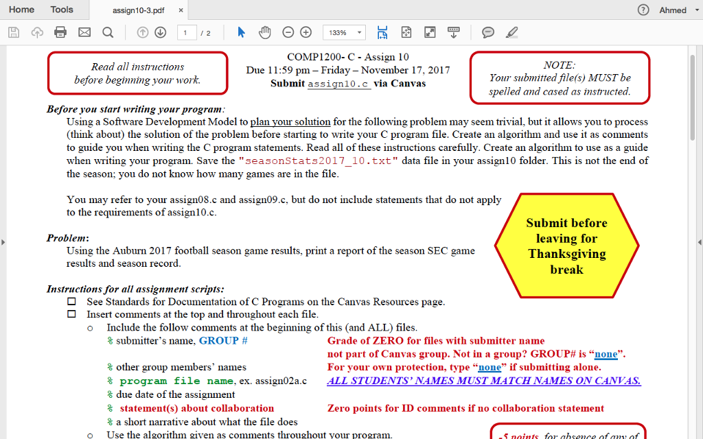 Home Tools assign10-3.pdf x Ahmed 133% | Read all | Chegg.com