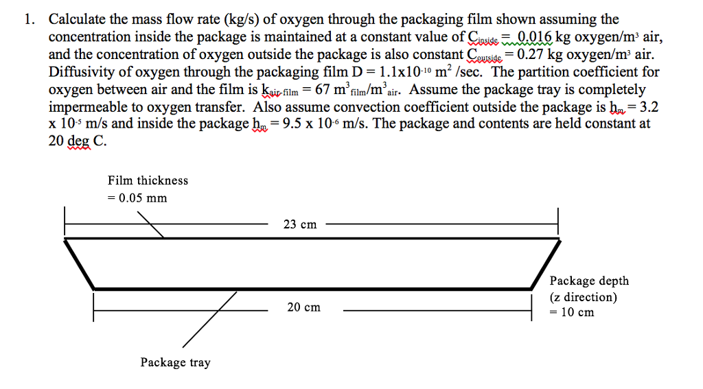 Calculate the mass flow rate (kg/s) of oxygen through | Chegg.com