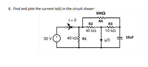 Solved 6. Find and plot the current io(t) in the circuit | Chegg.com
