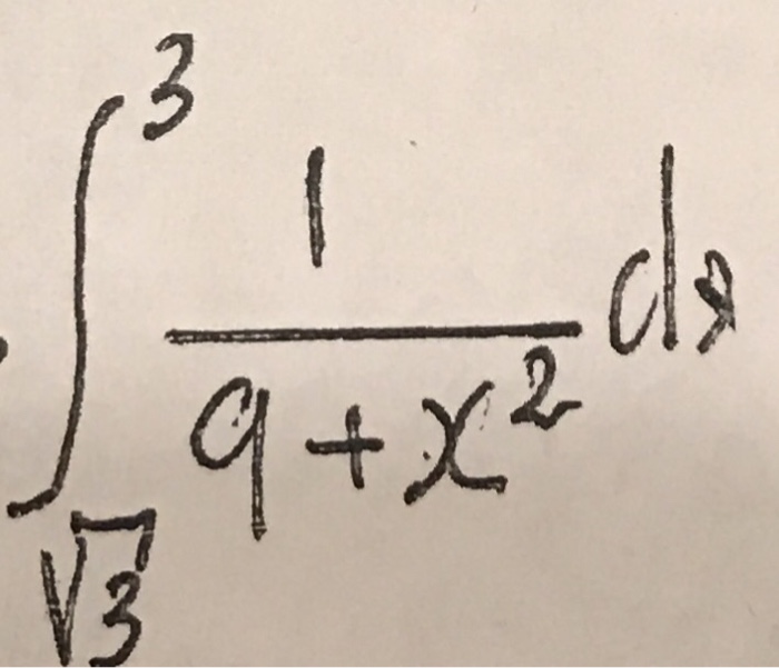 Solved integral_squareroot 3^3 1/9 + x^2 dx | Chegg.com