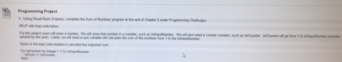 Solved Programming Challenges 1 Sum Of Numbers Create An