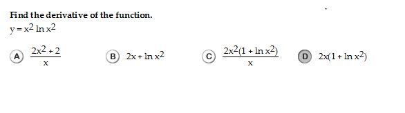 Solved Find the derivative of the function. y = x^2 ln x^2 | Chegg.com