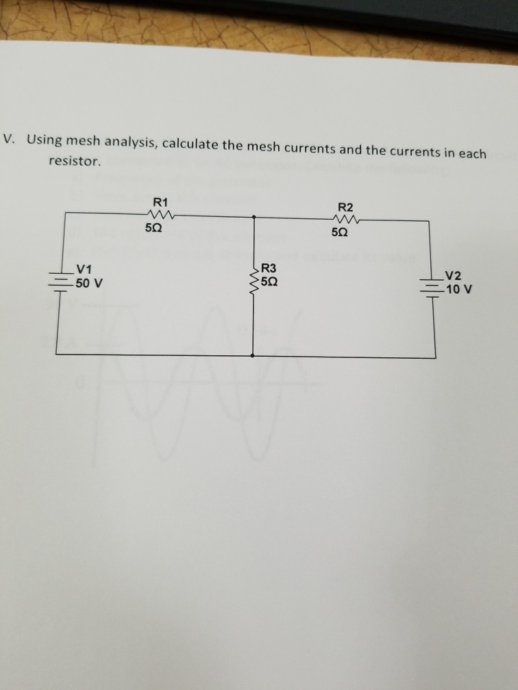 Solved v. Using mesh analysis, calculate the mesh currents | Chegg.com
