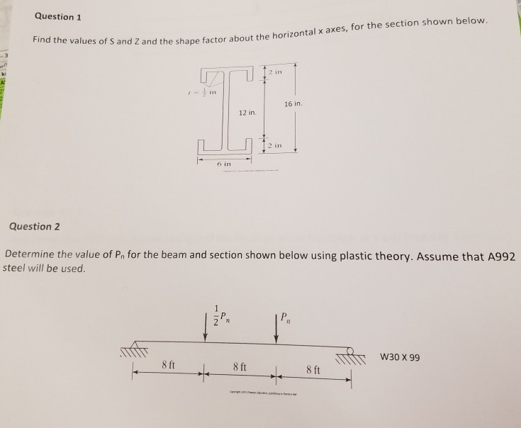 Solved Find the values of S and Z and the shape factor about | Chegg.com