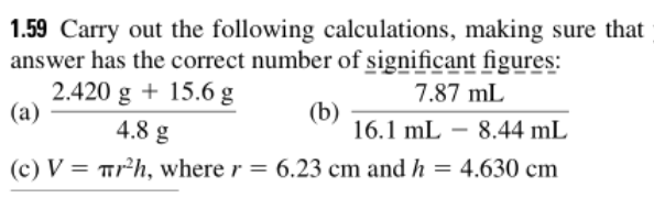 Solved Carry out the following calculations, making sure | Chegg.com