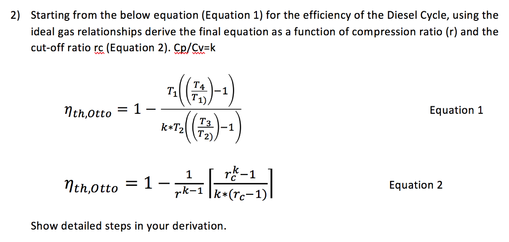 Solved 2) Starting from the below equation (Equation 1) for | Chegg.com
