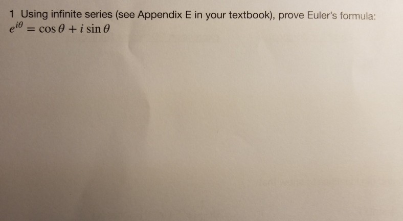 Solved 1 Using infinite series (see Appendix E in your | Chegg.com