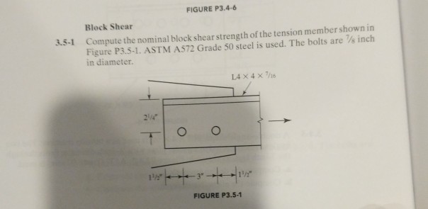 Solved FIGURE P3.4-6 Block Shear Compute the nominal block | Chegg.com