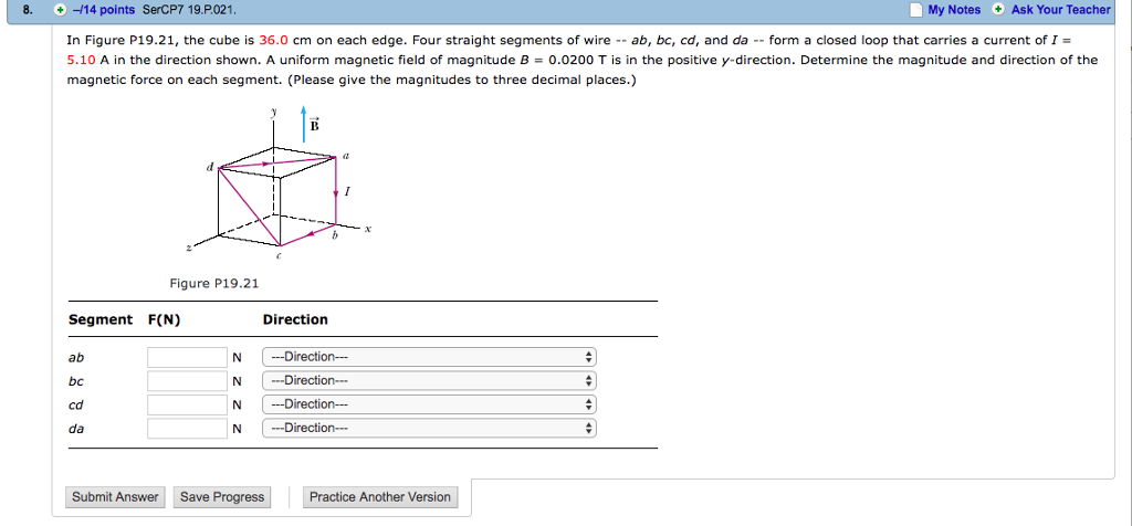 Solved 8. + ㅢ14 points SerCP7 19P021. My Notes Ask Your | Chegg.com