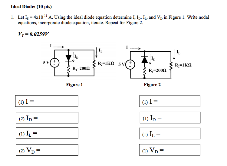 Solved Let Is = 4x10^-11 A. Using the ideal diode equation | Chegg.com