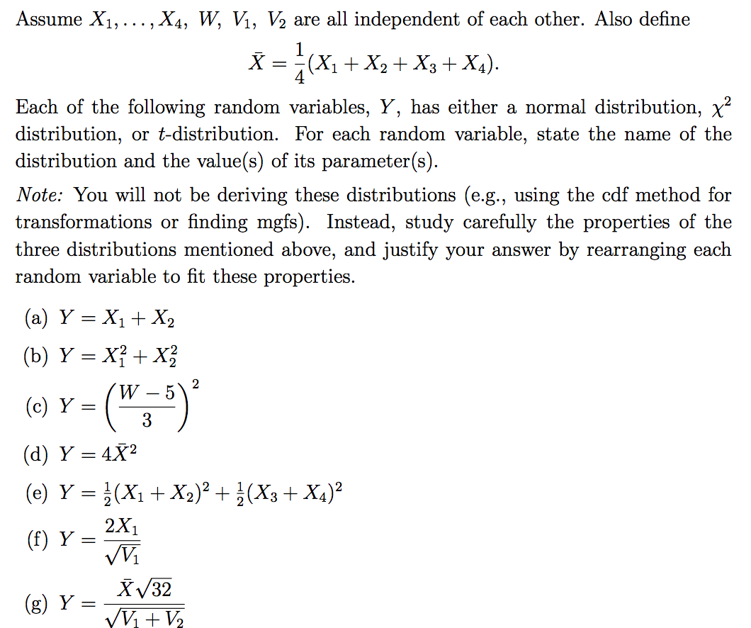 Solved Define the following random variables: X1, X2, X3, X4 | Chegg.com