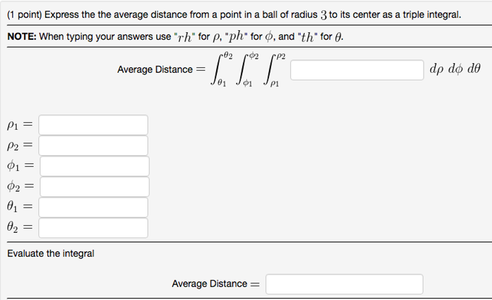 Solved Express the the average distance from a point in a | Chegg.com