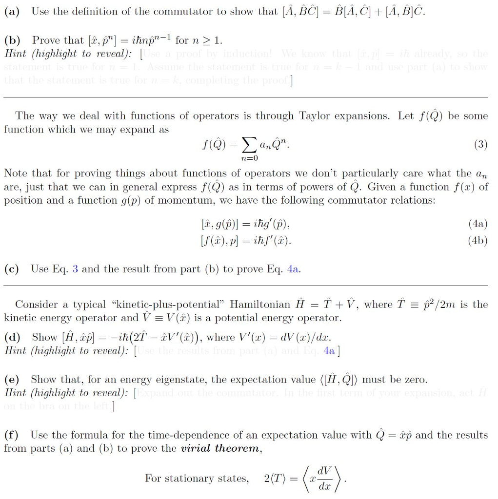 Solved A Use The Definition Of The Commutator To Show That