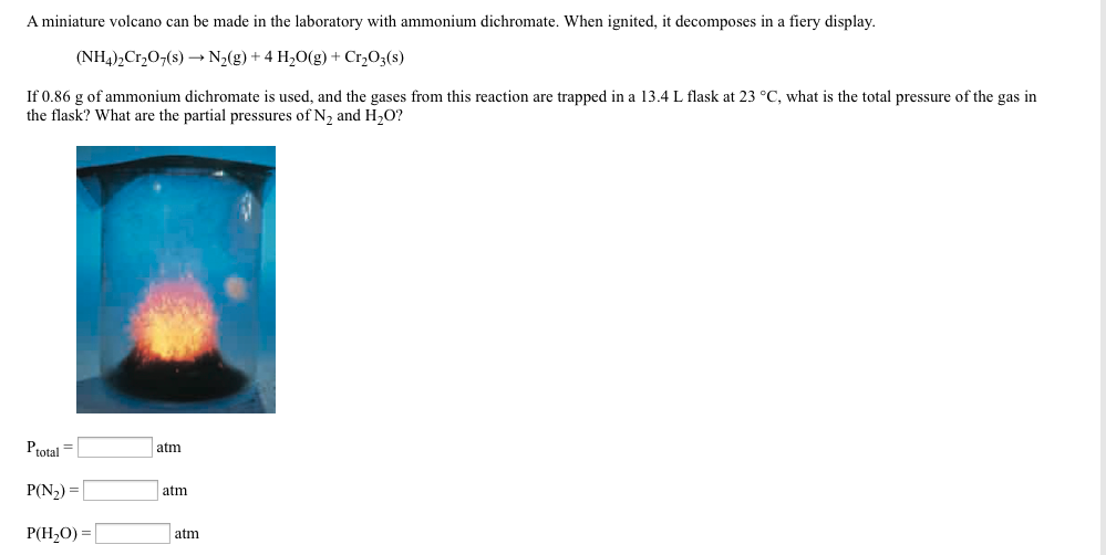 Solved A miniature volcano can be made in the laboratory | Chegg.com