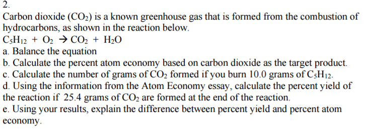 Solved Carbon dioxide (CO_2) is a known greenhouse gas that | Chegg.com