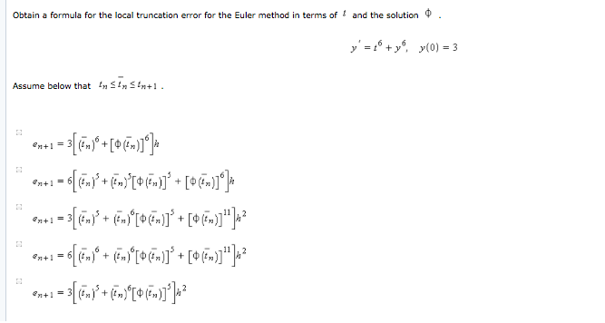 Solved Obtain A Formula For The Local Truncation Error For
