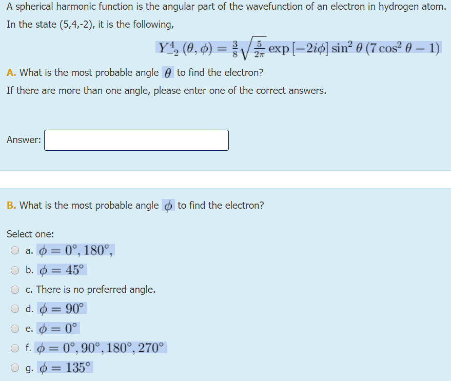 Solved A spherical harmonic function is the angular part of | Chegg.com