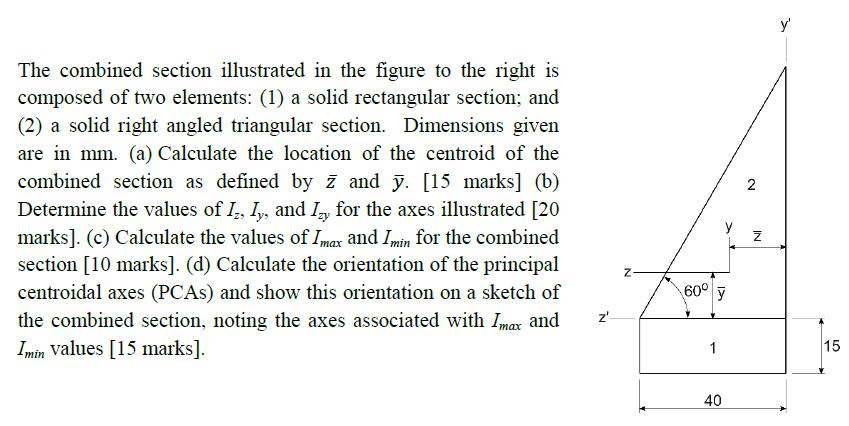 Solved The combined section illustrated in the figure to the | Chegg.com
