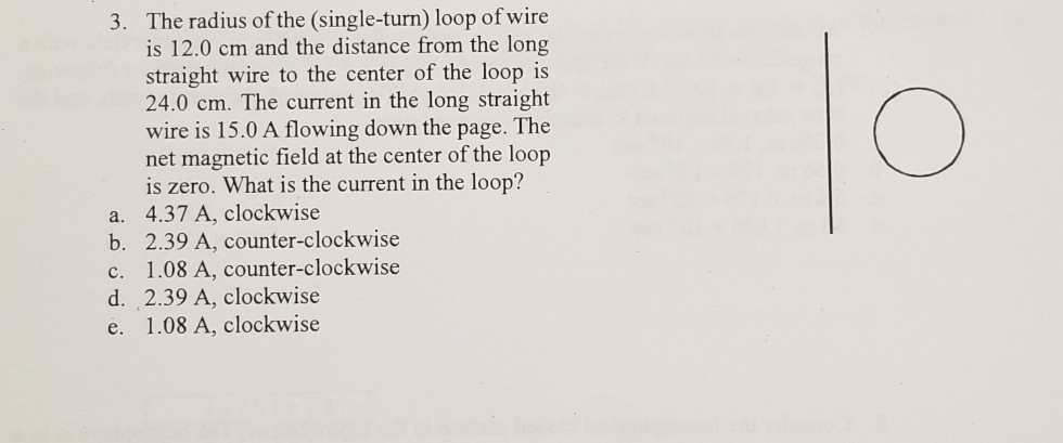 Solved The radius of the (single-turn) loop of wire is 12.0 | Chegg.com