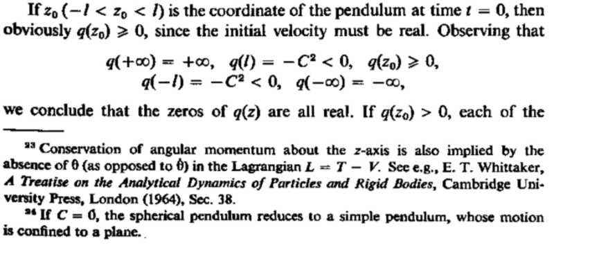Solved COMPLEX ANALYSIS QUESTION: SPHERICAL PENDULUM | Chegg.com