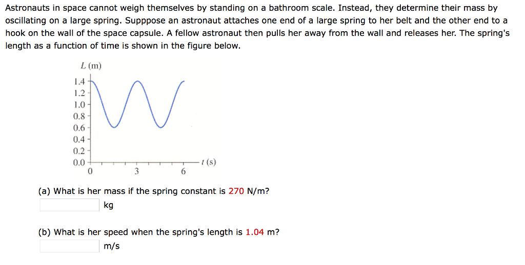 Solved Astronauts in space cannot weigh themselves by | Chegg.com