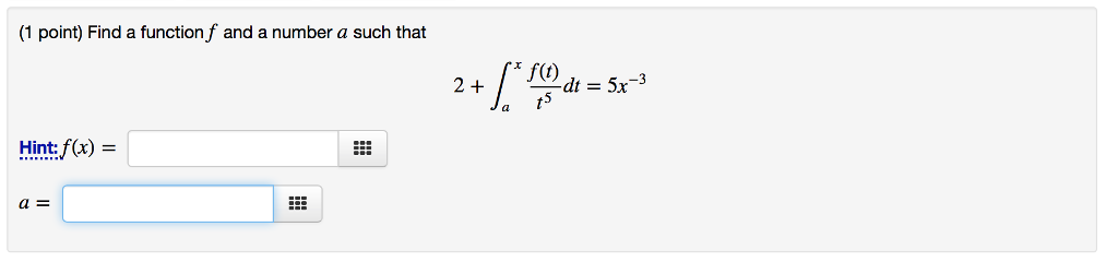Solved 1 Point Find A Function F And A Number A Such That 