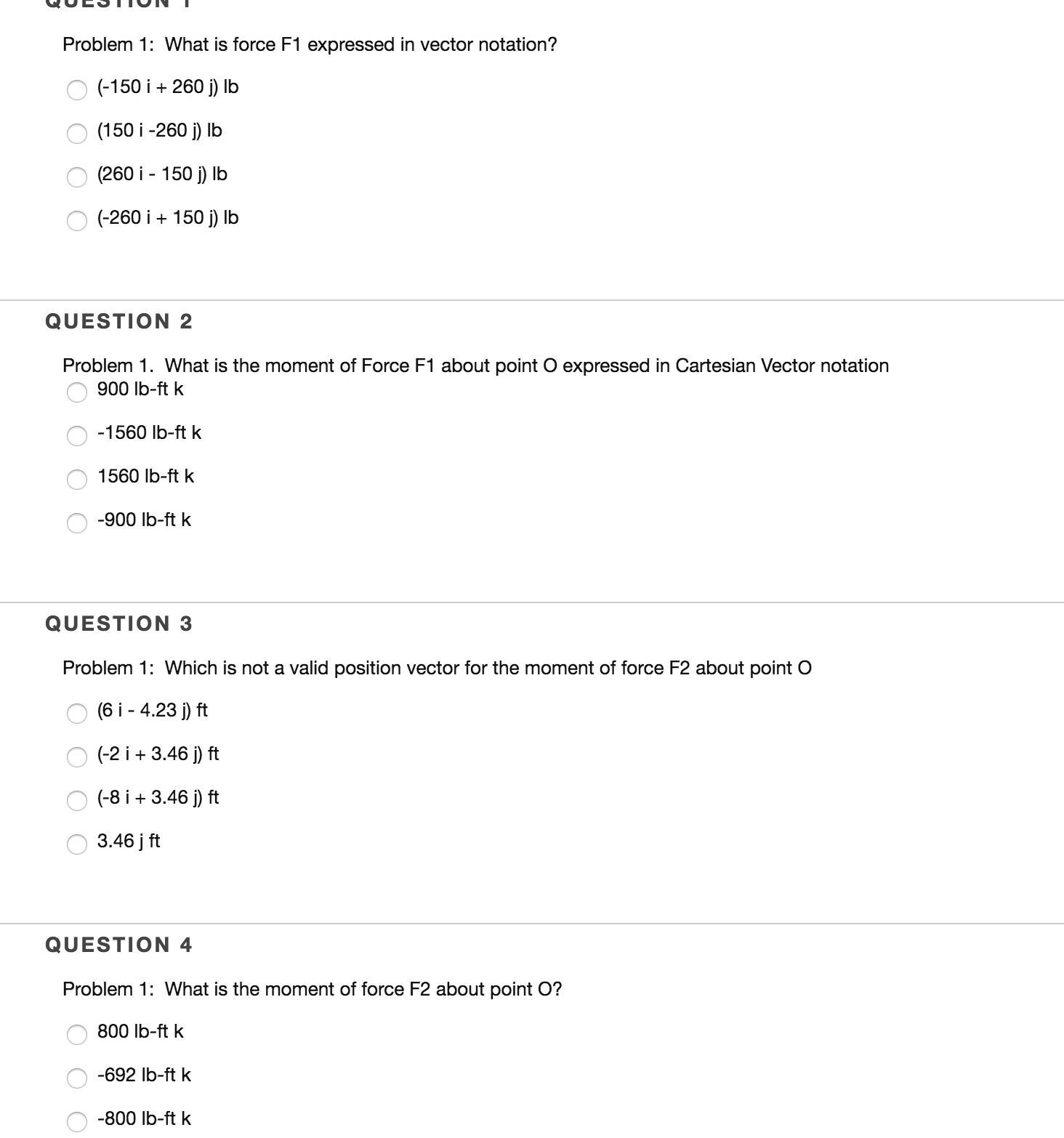 Solved Using vector notation, calculate the moment of force | Chegg.com