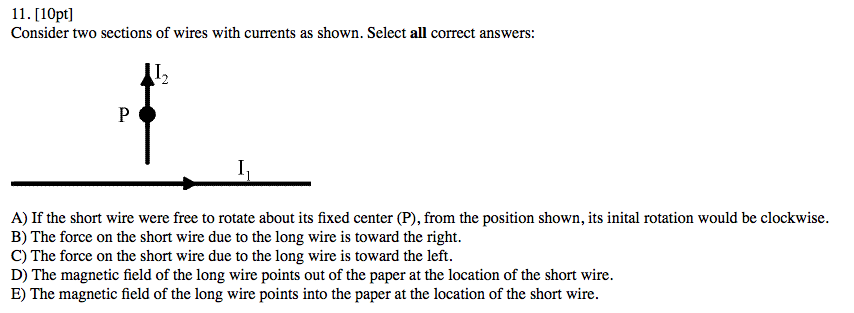 Solved Consider two sections of wires with currents as | Chegg.com