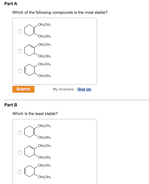 Solved Which of the following compounds is the most stable? | Chegg.com