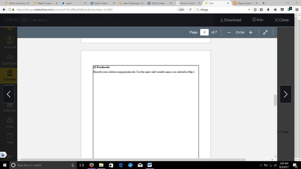Computer Science Archive | September 03, 2017 | Chegg.com