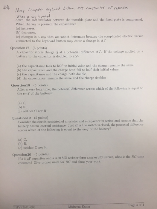 Solved Many Computer keyboard buttons are constructed of | Chegg.com